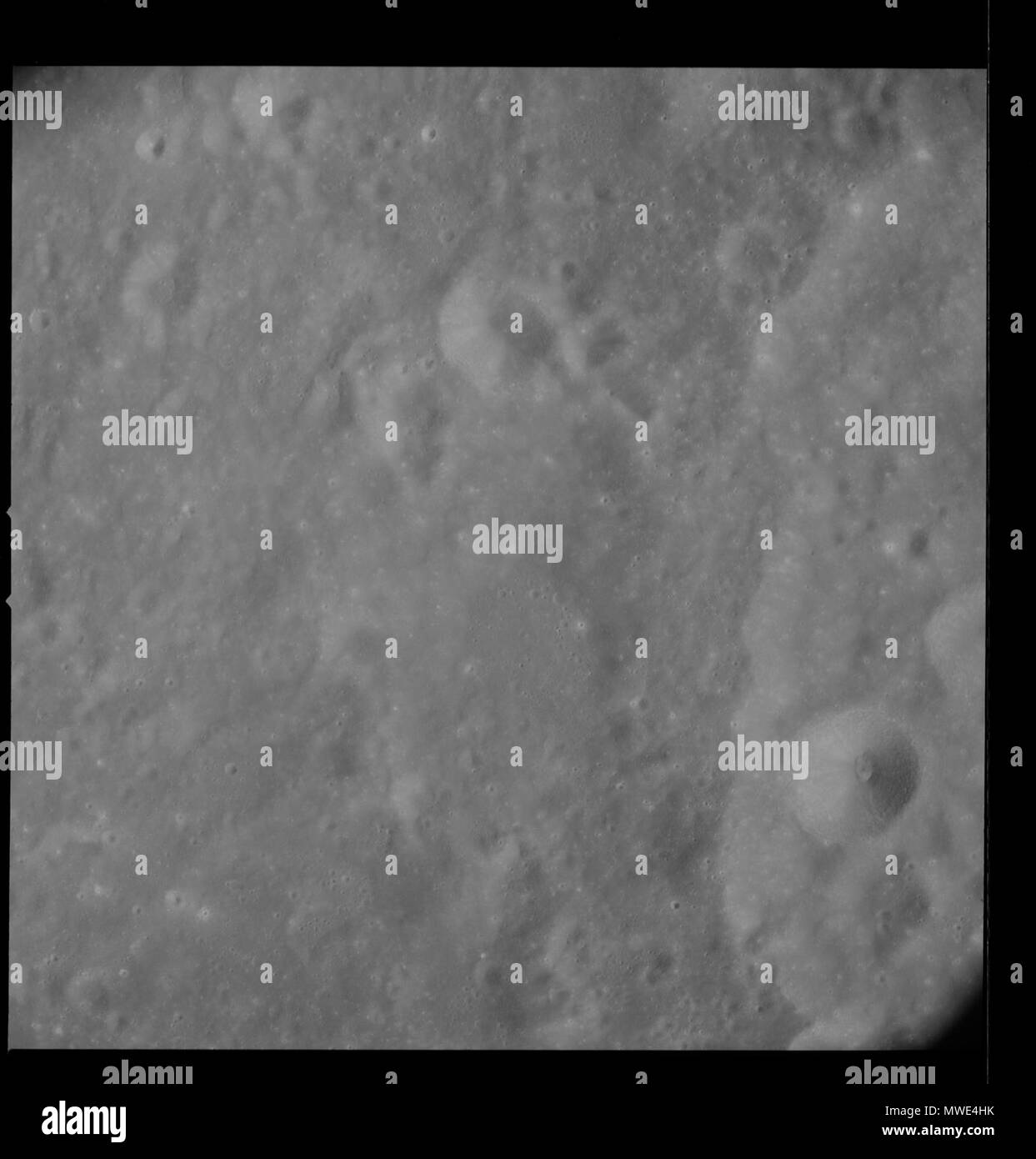 Apollo 8 mission. Lunar orbit showing texture topography and craters on ...
