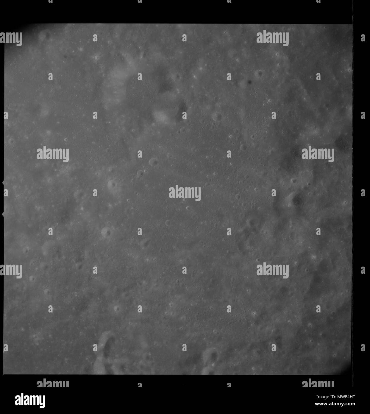 Apollo 8 mission. Lunar orbit showing texture topography and craters on ...