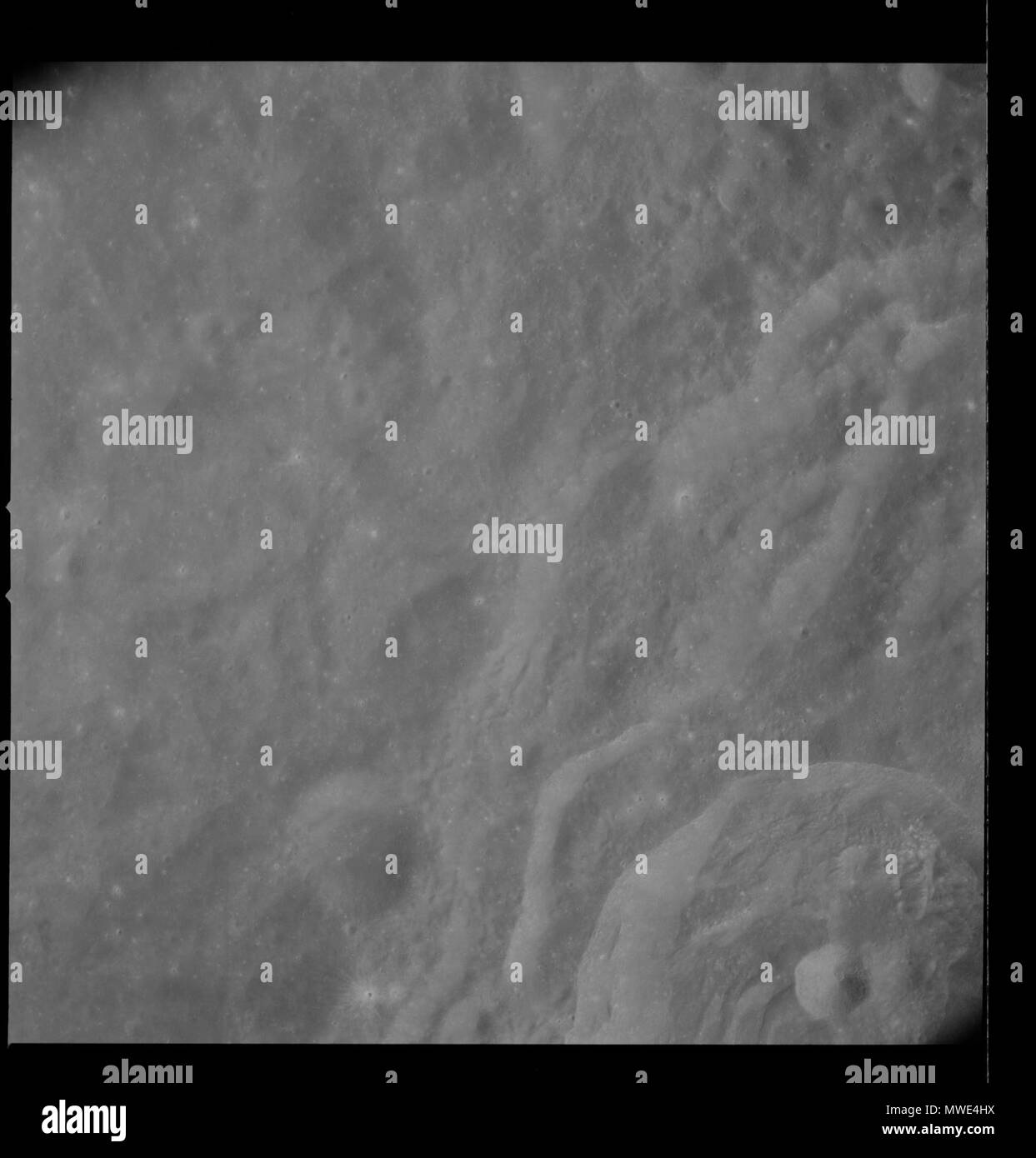 Apollo 8 mission. Lunar orbit showing texture topography and craters on ...