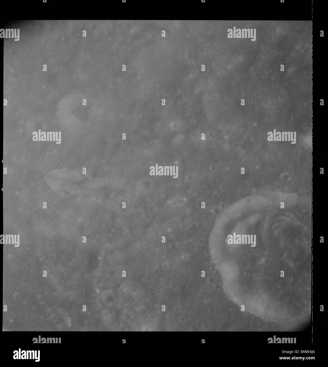 Apollo 8 mission. Lunar orbit showing texture topography and craters on ...
