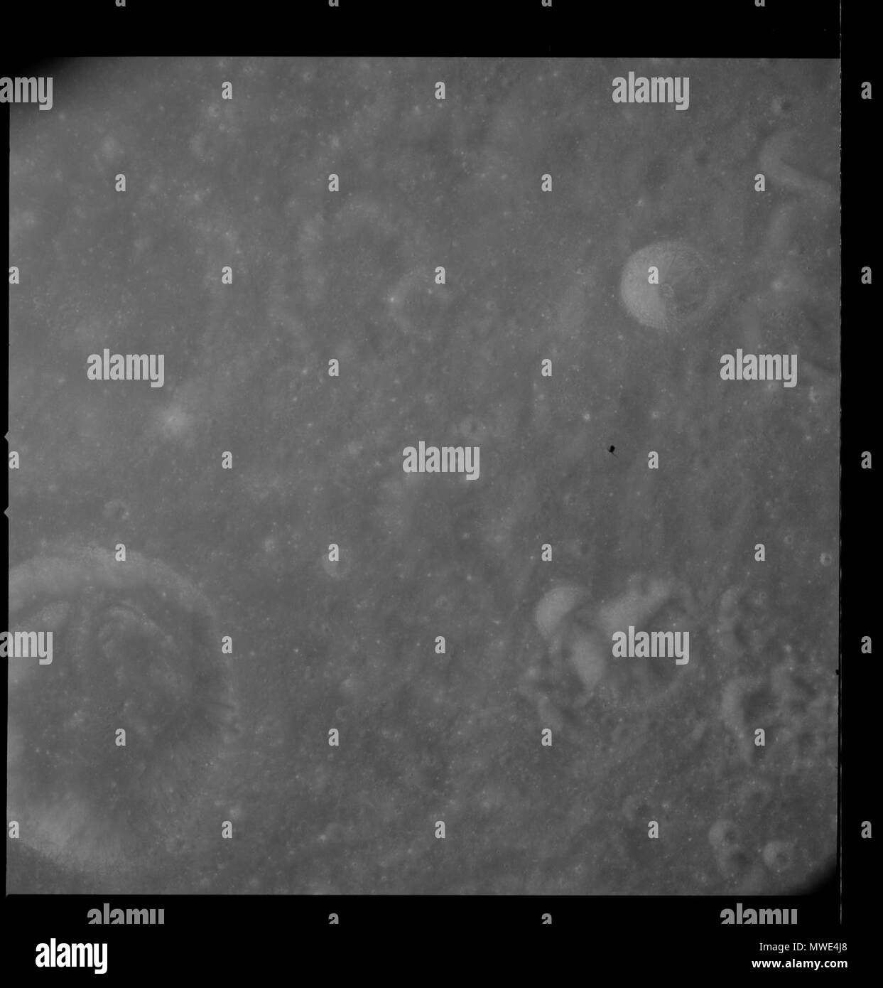 Apollo 8 mission. Lunar orbit showing texture topography and craters on ...