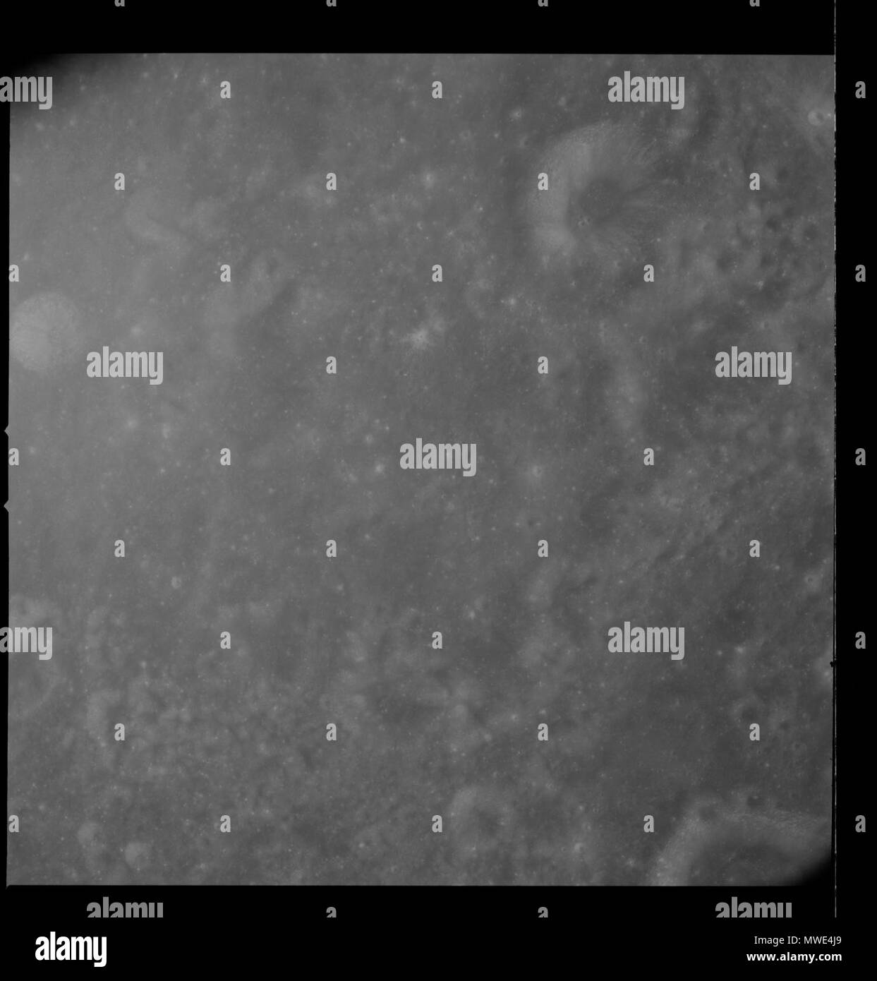 Apollo 8 mission. Lunar orbit showing texture topography and craters on ...