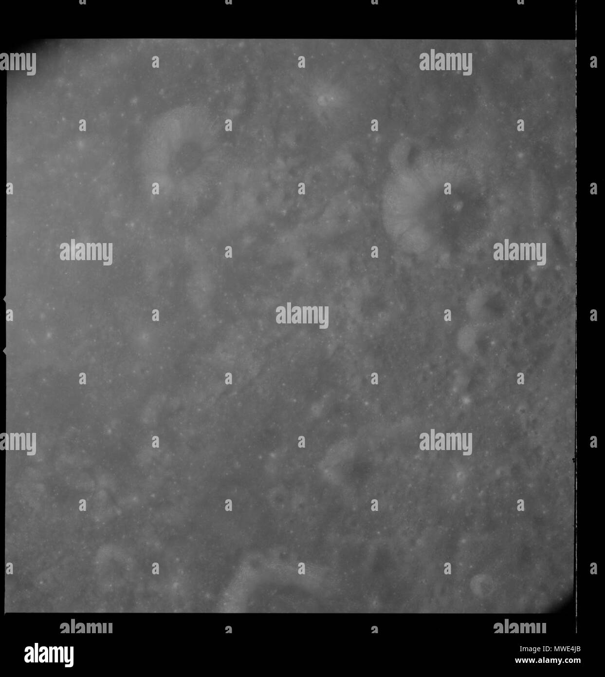 Apollo 8 mission. Lunar orbit showing texture topography and craters on ...