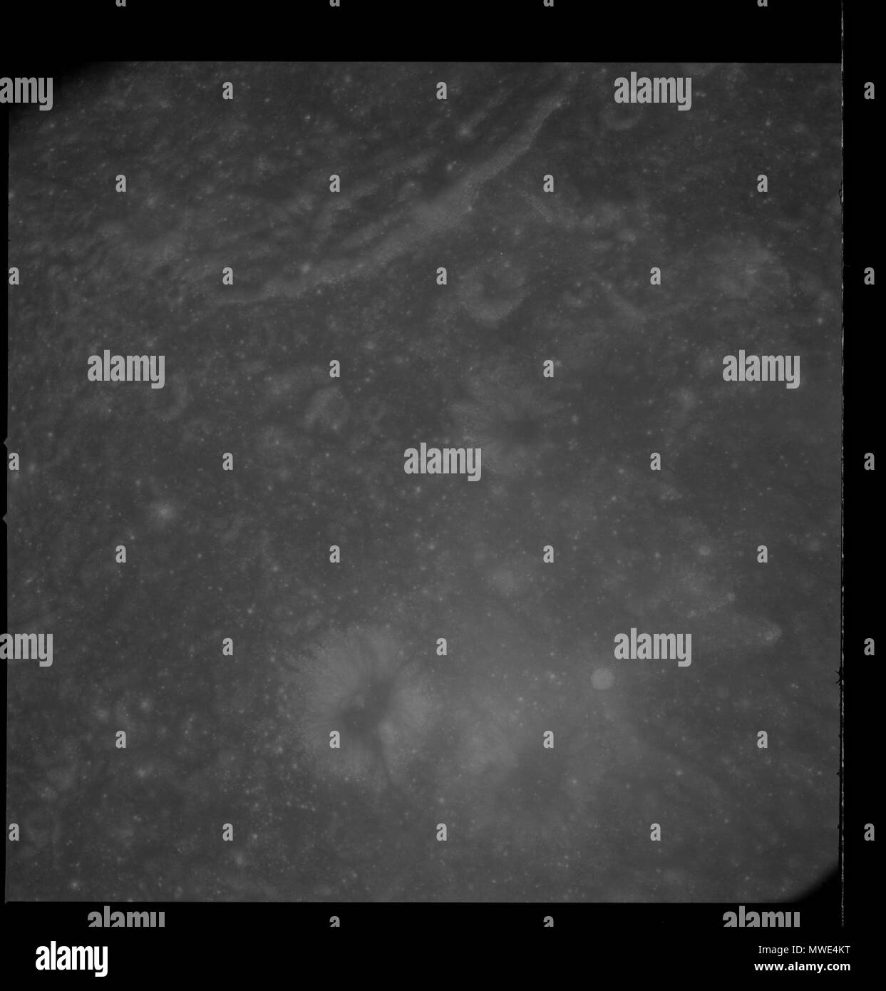 Apollo 8 mission. Lunar orbit showing texture topography and craters on ...