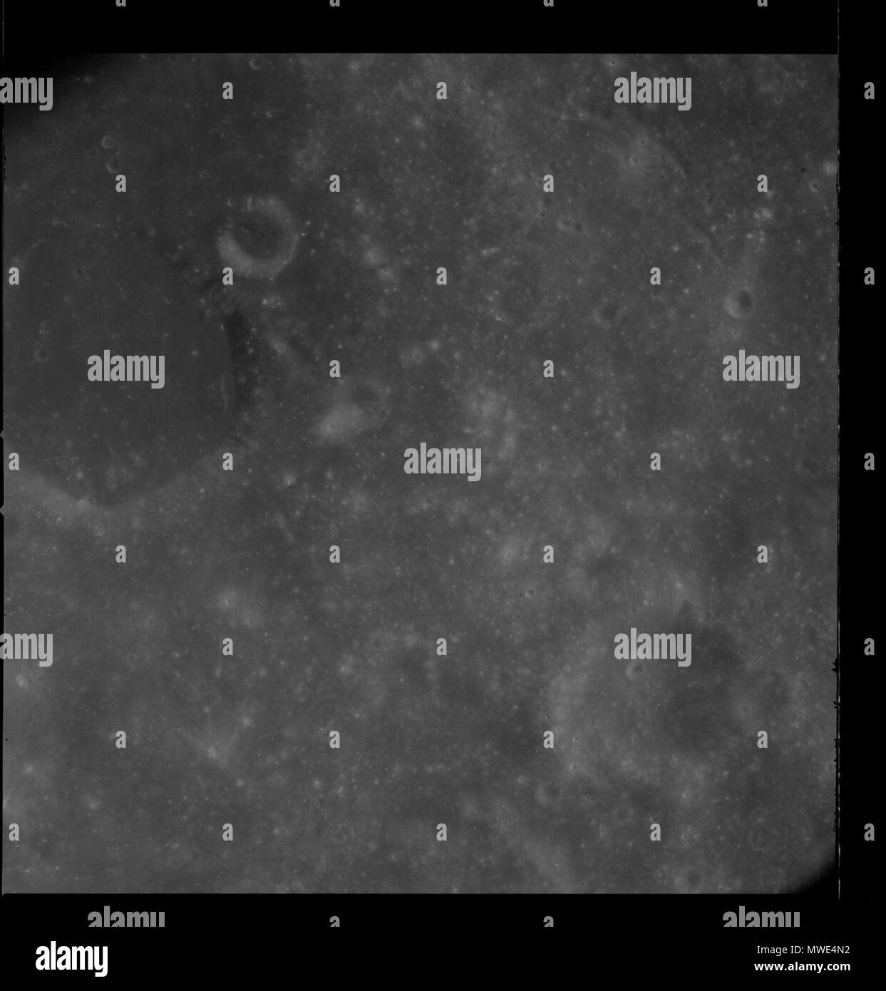 Apollo 8 mission. Lunar orbit showing texture topography and craters on ...