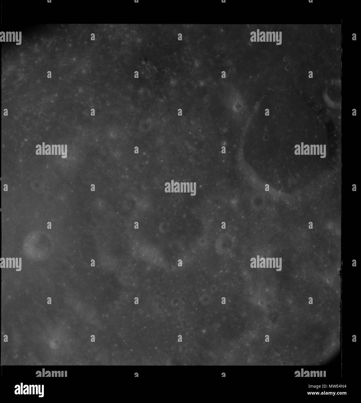 Apollo 8 mission. Lunar orbit showing texture topography and craters on ...