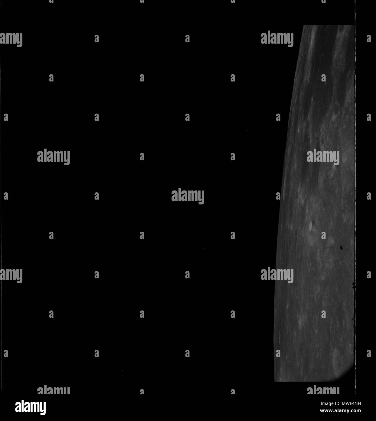 Apollo 8 mission. Lunar orbit showing texture topography and craters on ...