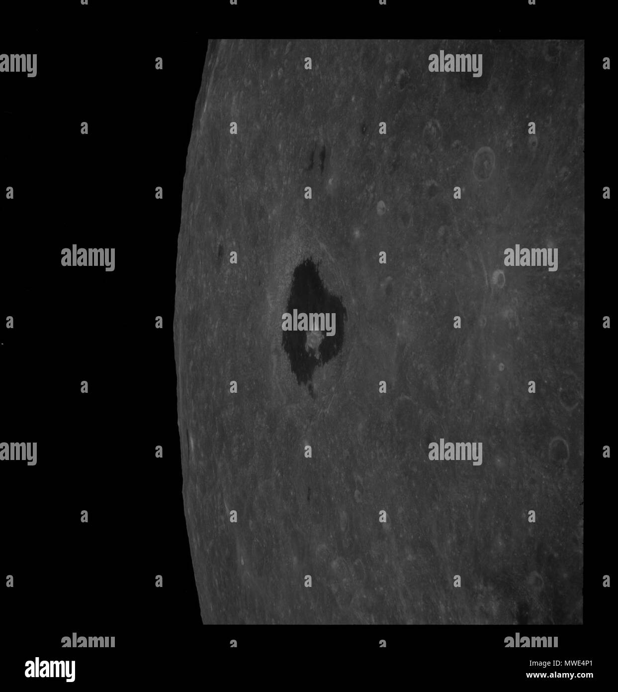 Apollo 8 mission. Lunar orbit showing texture topography and craters on ...