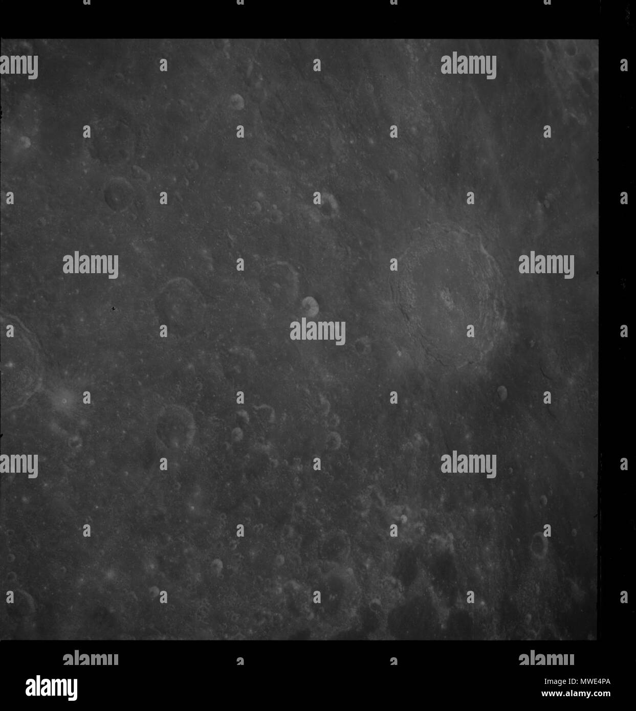 Apollo 8 mission. Lunar orbit showing texture topography and craters on ...