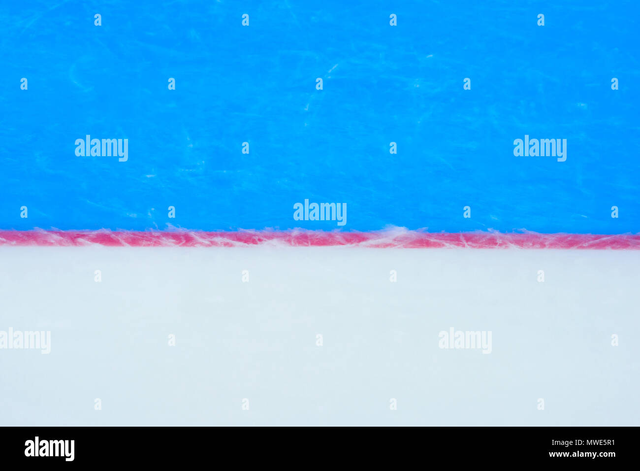 Red goal line on ice rink. Top View Stock Photo - Alamy