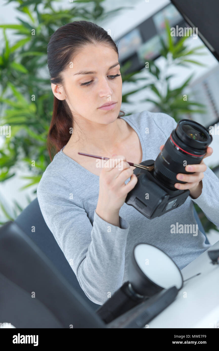 adjusting the camera setting Stock Photo - Alamy