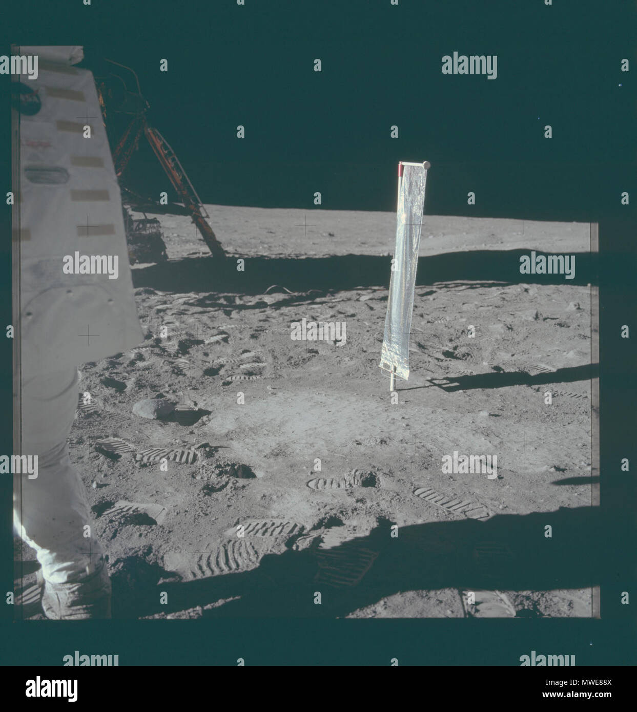 Apollo moon mission. Exploring the moons surface with landing module ...