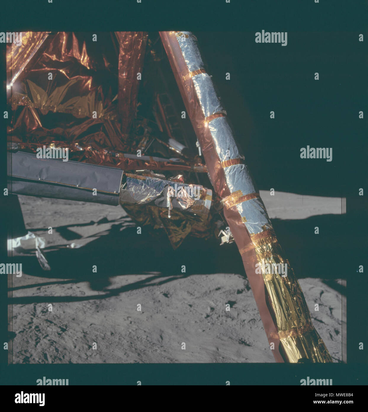 Apollo moon mission. Exploring the moons surface with landing module ...