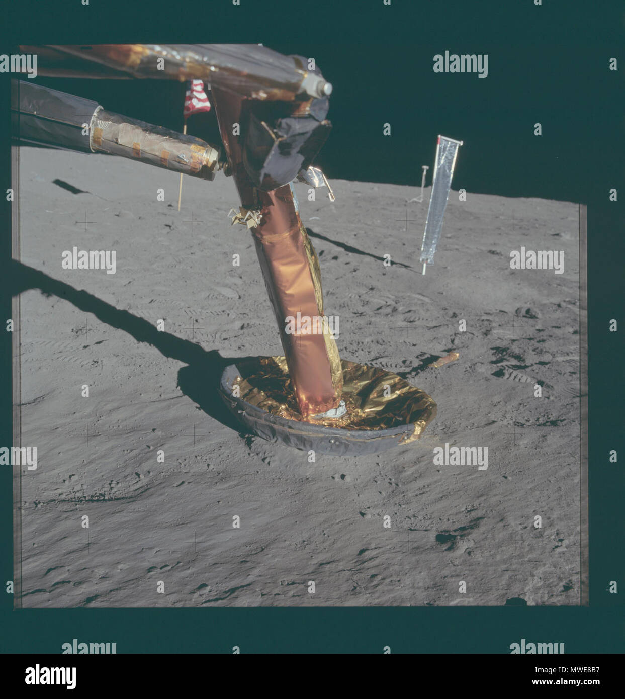 Apollo moon mission. Exploring the moons surface with landing module ...