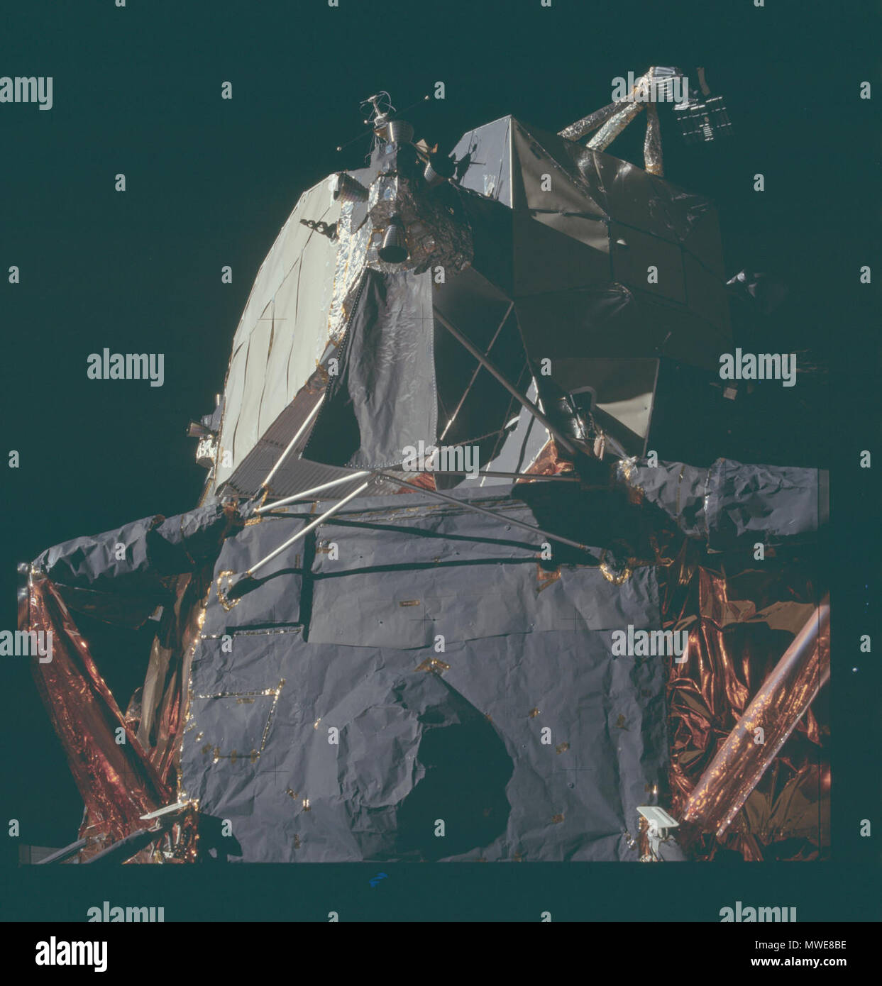 Apollo moon mission. Exploring the moons surface with landing module ...