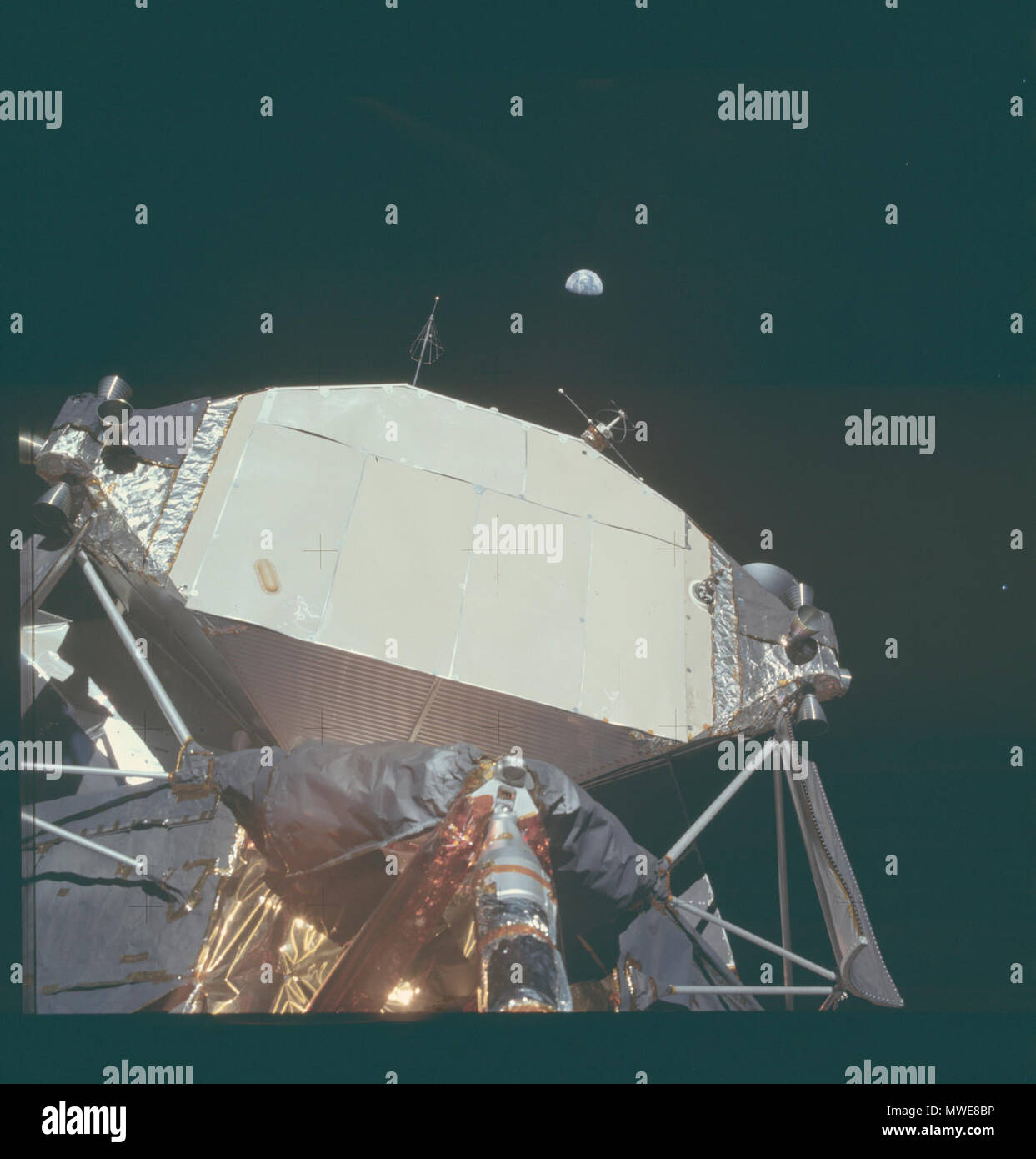 Apollo moon mission. Exploring the moons surface with landing module ...