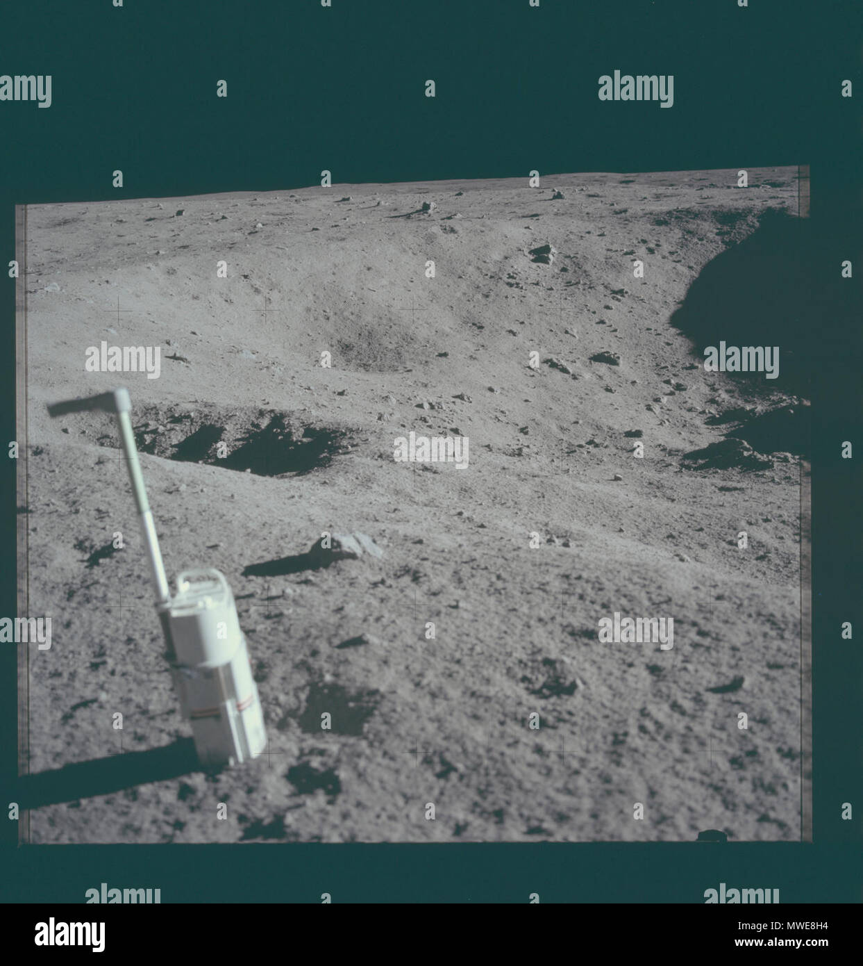 Apollo moon mission. Exploring the moons surface. Moonwalk Stock Photo ...