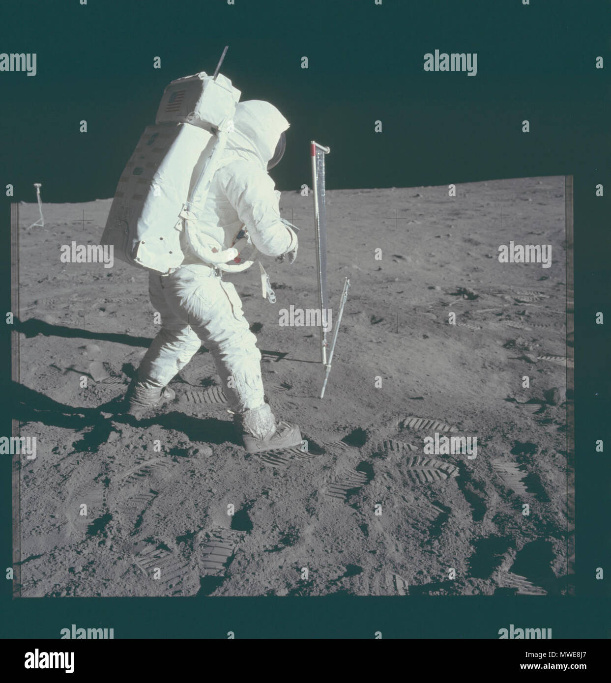 Apollo moon mission. Exploring the moons surface. Moonwalk Stock Photo ...