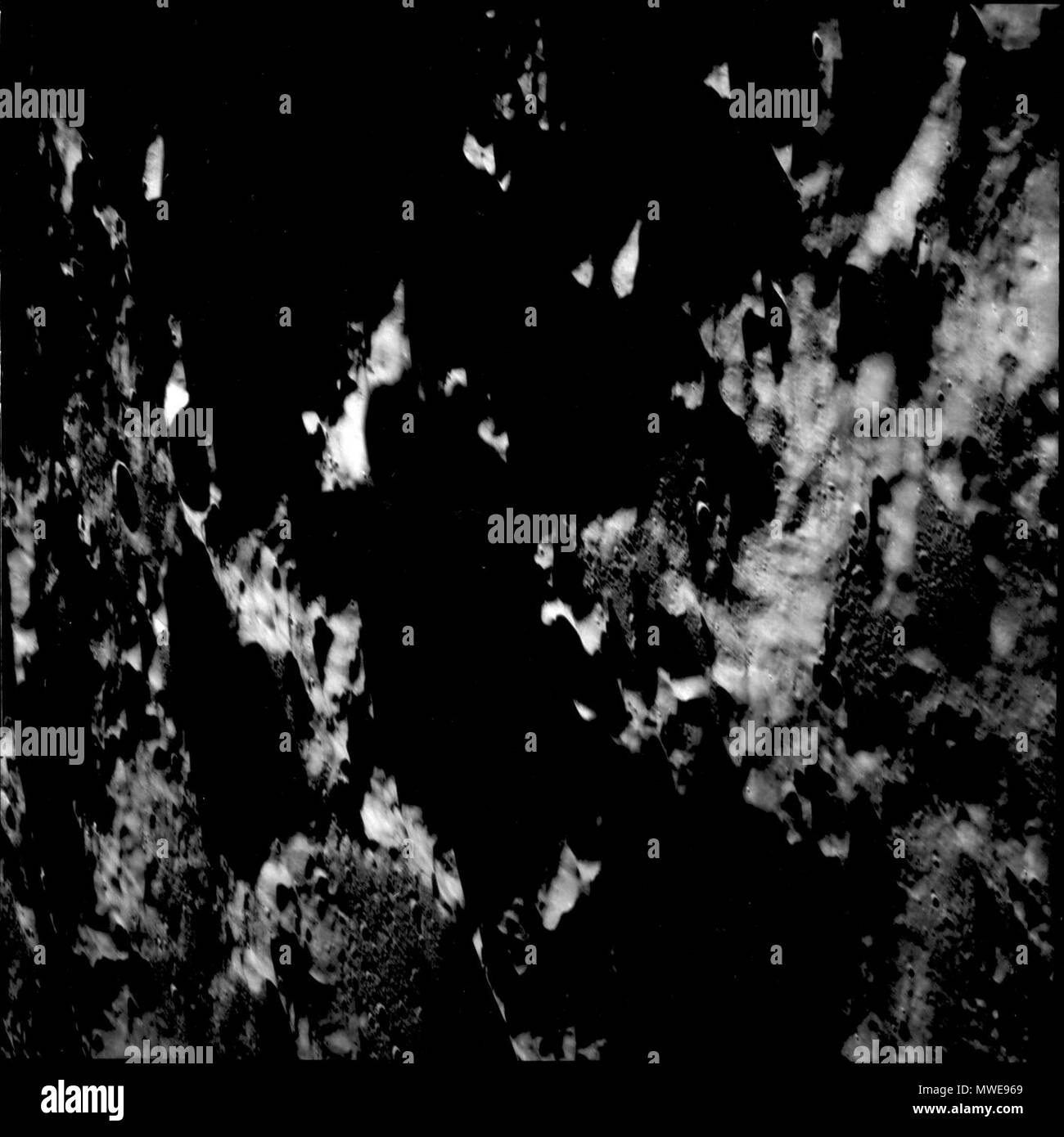 Apollo 11 mission. Lunar orbit showing texture topography and craters ...