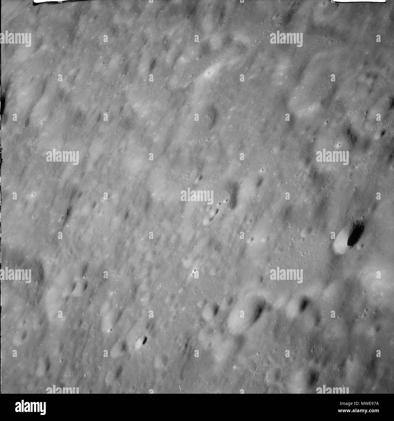 Apollo 11 mission. Lunar orbit showing texture topography and craters ...