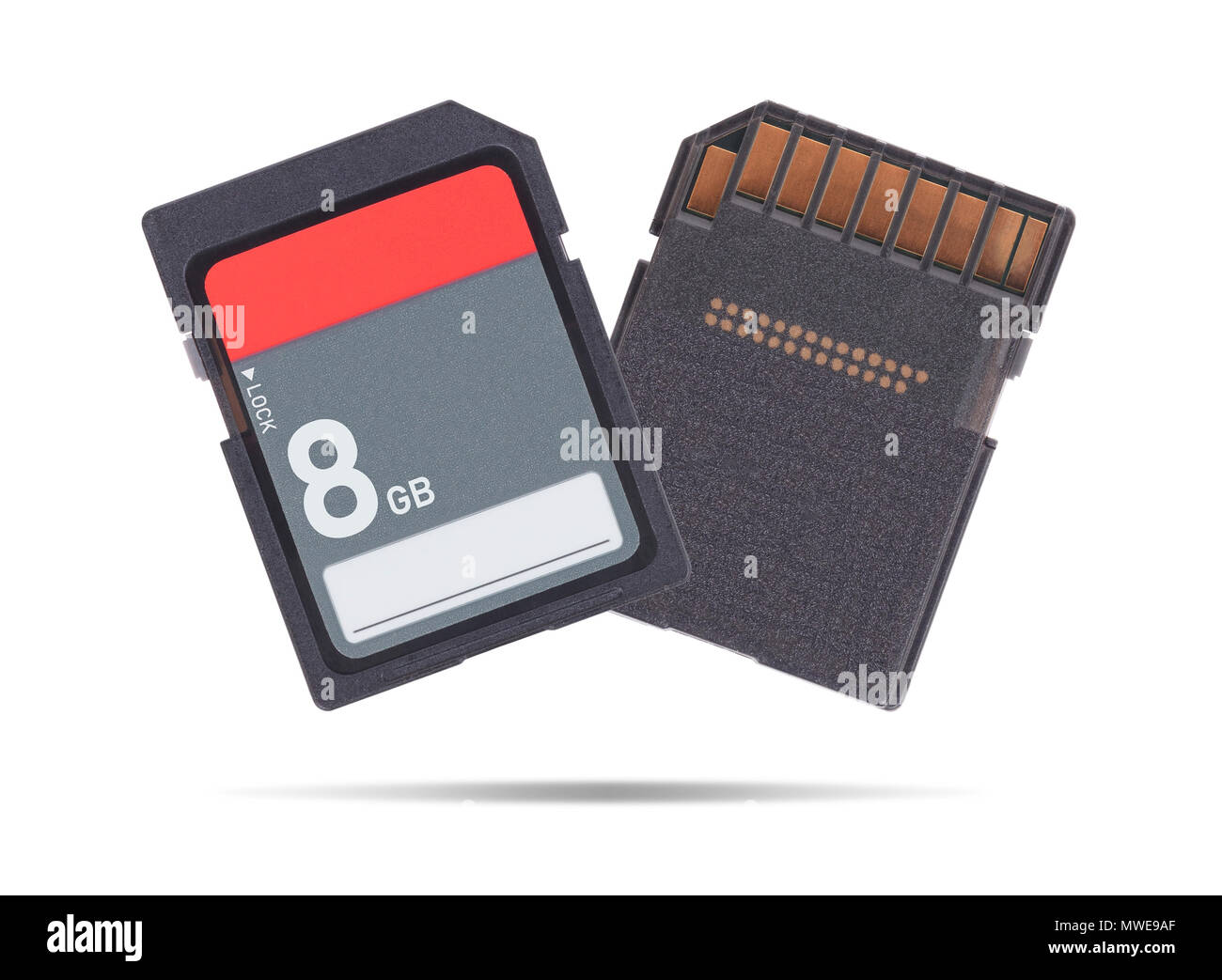 SD Memory card isolated on white background - 8 Gigabyte Stock Photo ...