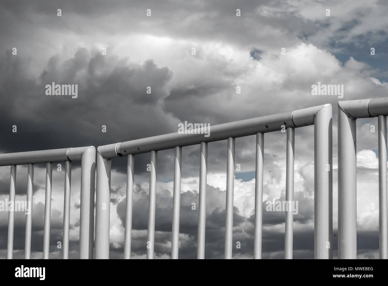 Railing Against the Sky 1 Stock Photo - Alamy