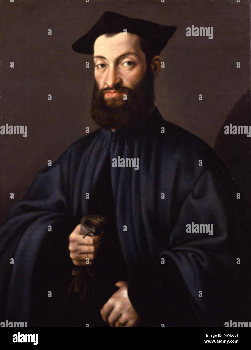 . English: Portrait of a man with a glove. Oil on canvas painting by ...