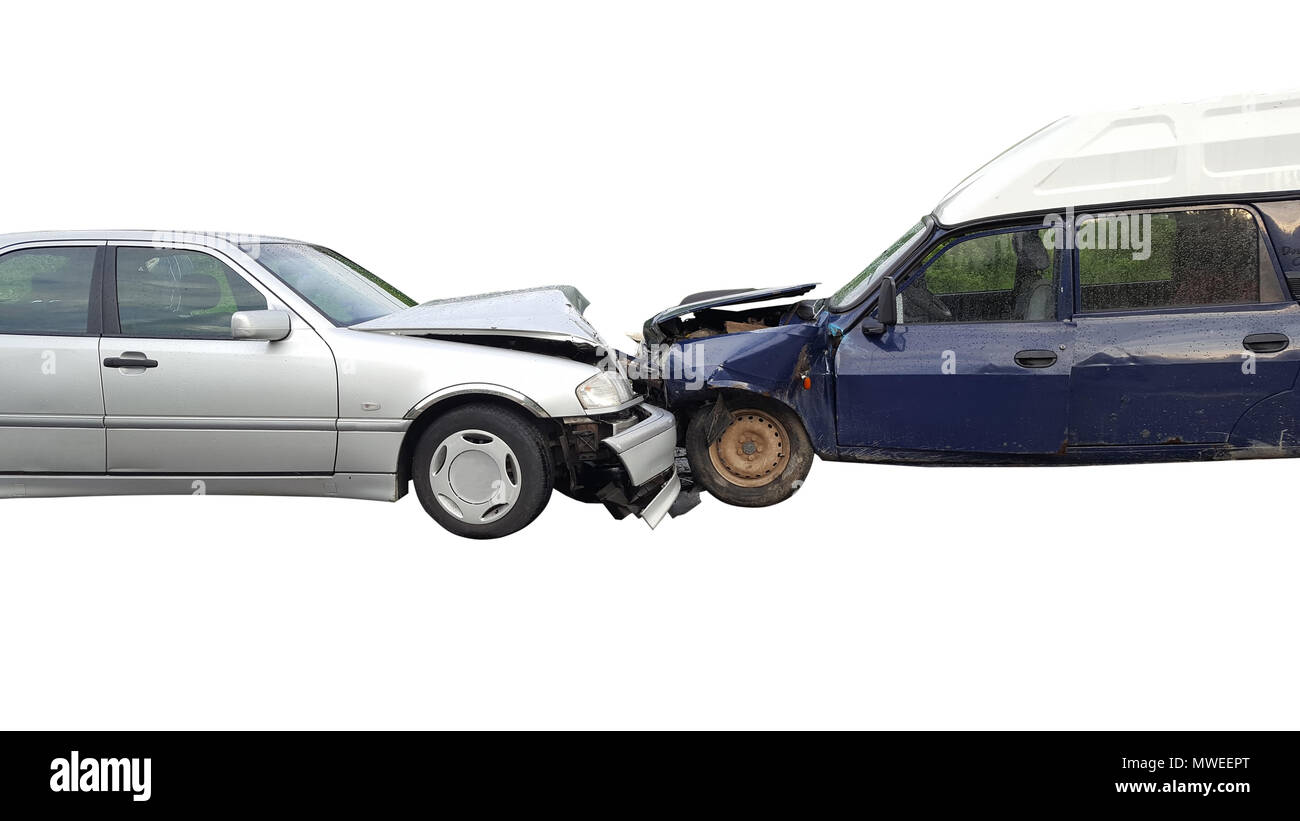 Front car accident Stock Photo - Alamy