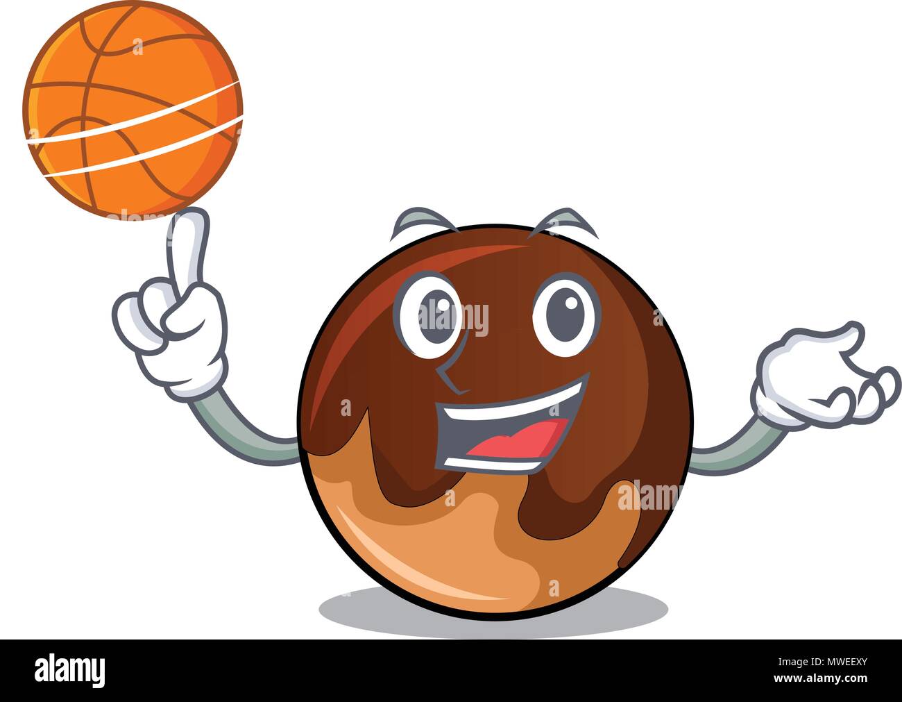 With basketball chocolate donut character cartoon Stock Vector Image ...