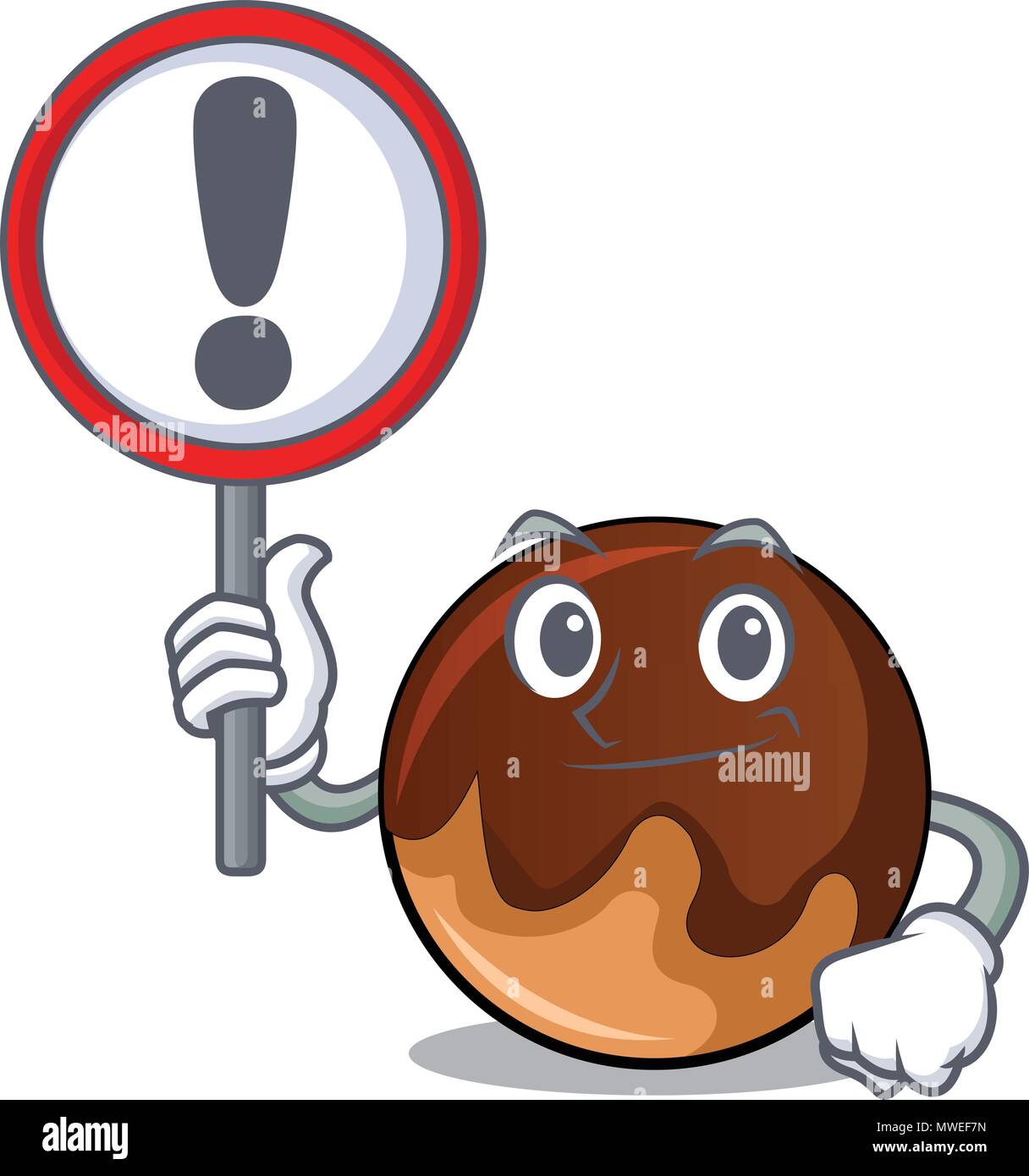 With sign chocolate donut character cartoon Stock Vector Image & Art ...