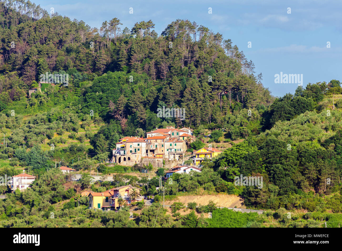 Italian town on the hillside Stock Photo - Alamy