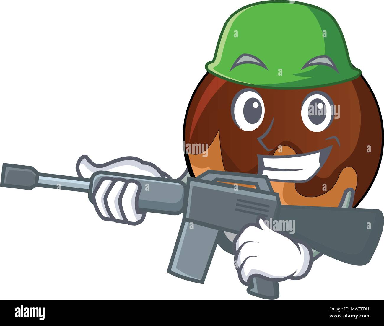 Army chocolate donut character cartoon Stock Vector Image & Art - Alamy