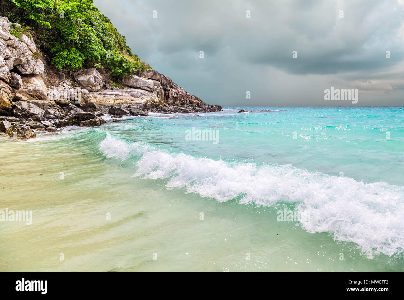 Blue Lagoon on the island of Ko Racha. Thai Phuket Province Stock Photo ...