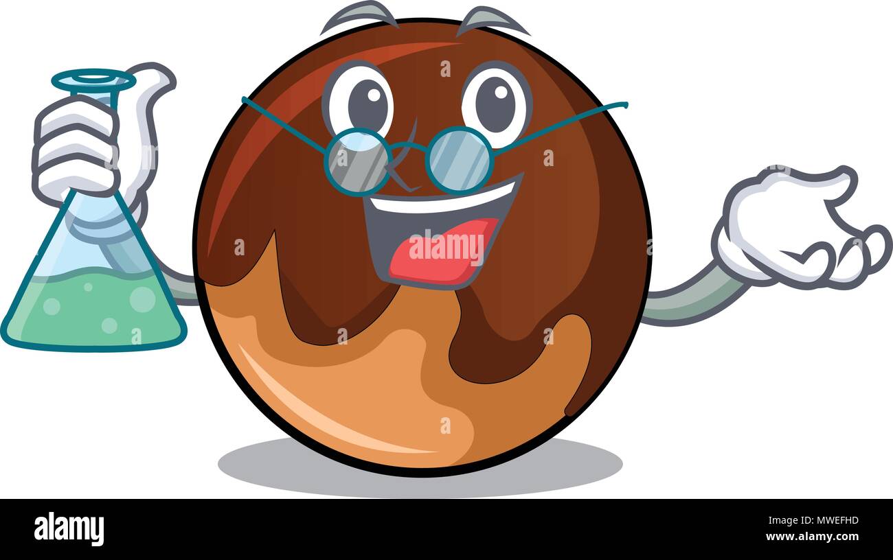 Professor chocolate donut character cartoon Stock Vector Image & Art ...