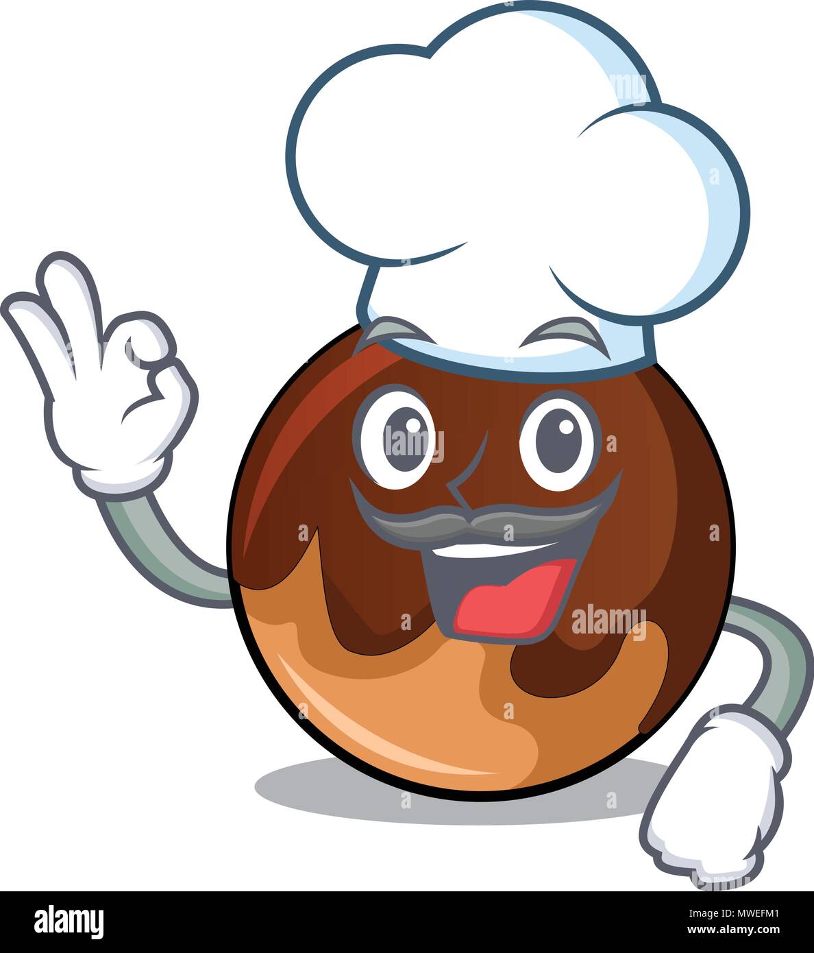 Chef chocolate donut character cartoon Stock Vector Image & Art - Alamy
