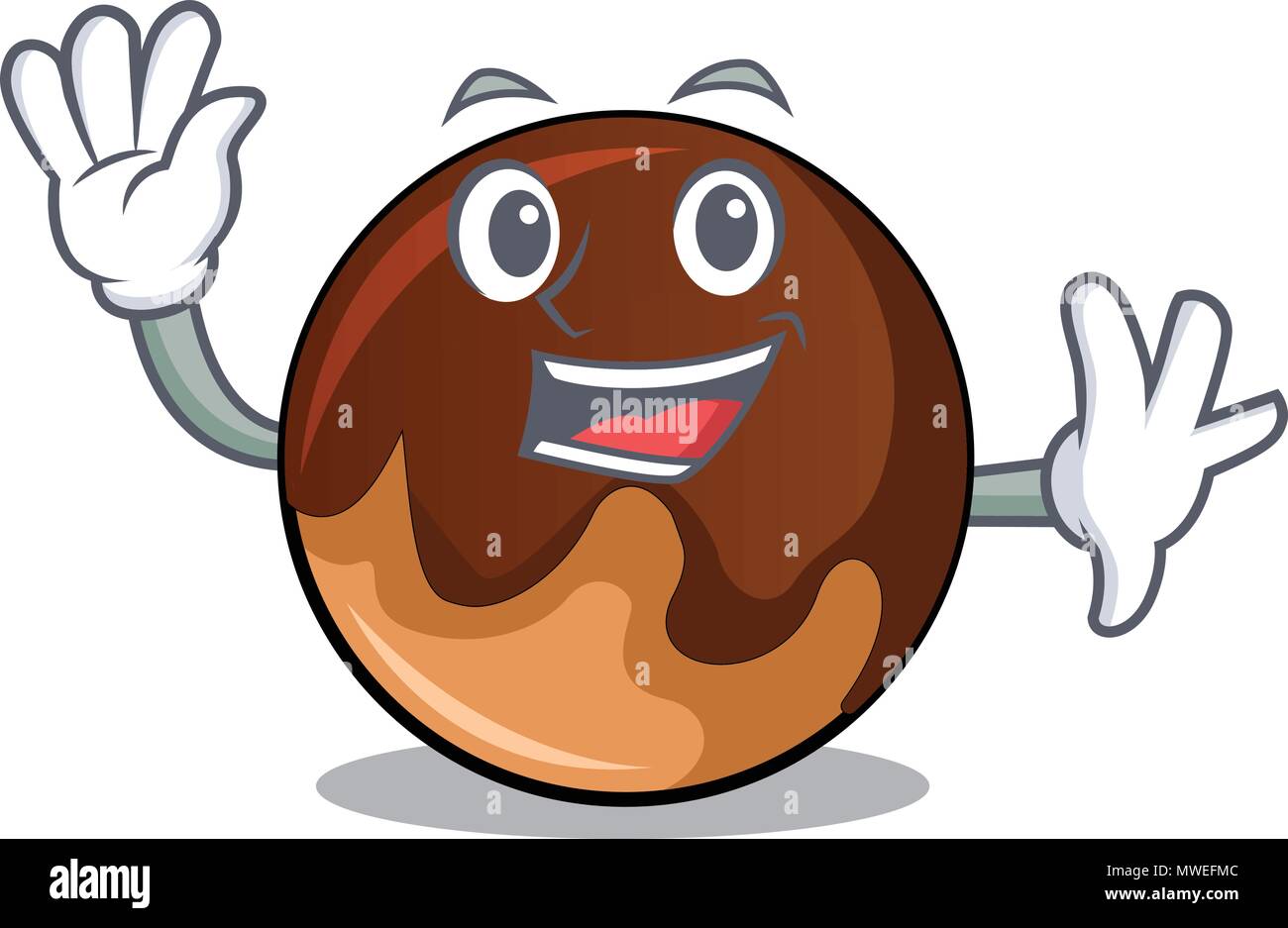Waving chocolate donut character cartoon Stock Vector Image & Art - Alamy