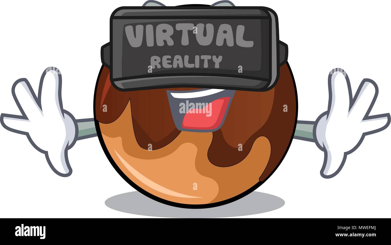 Virtual reality chocolate donut mascot cartoon Stock Vector Image & Art ...