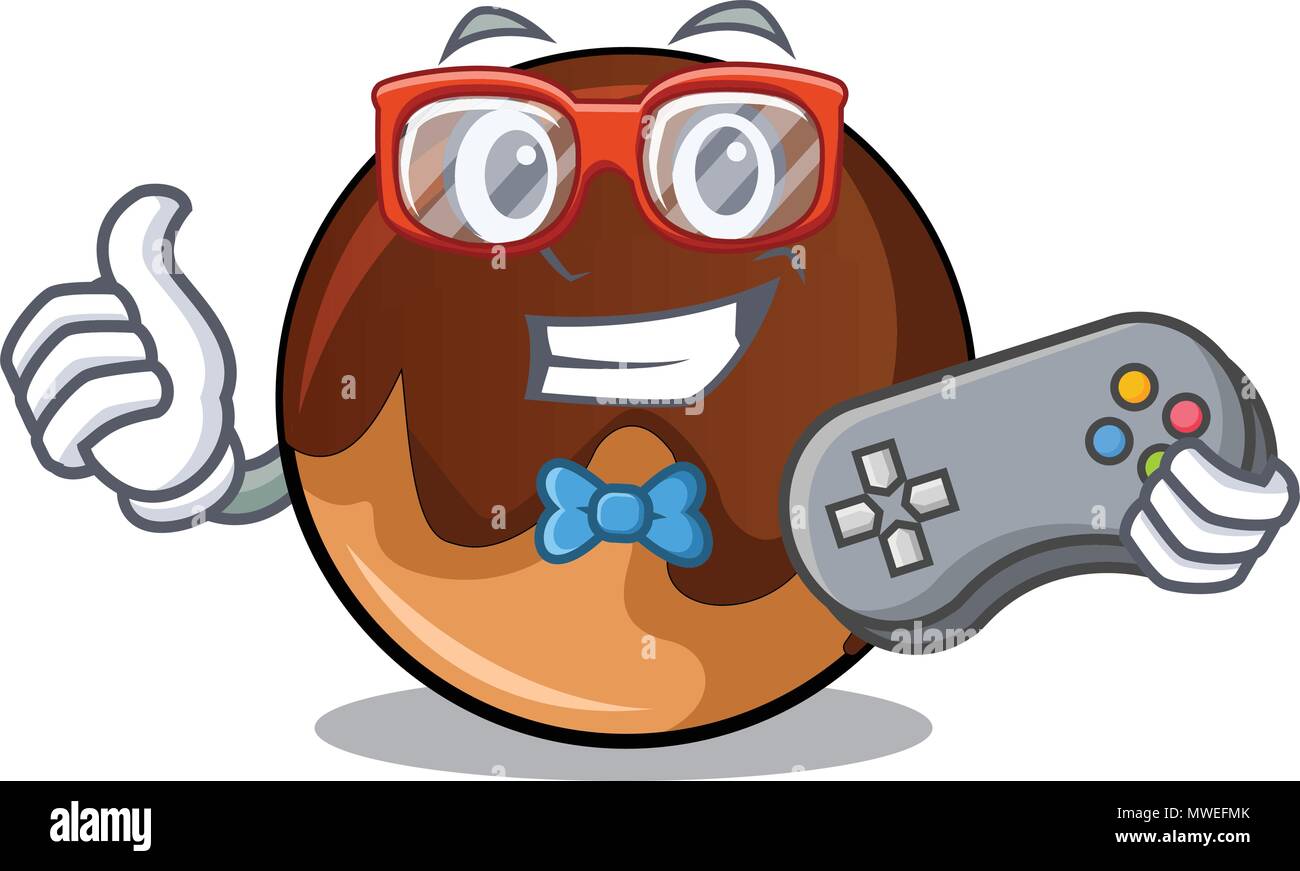 Gamer chocolate donut mascot cartoon Stock Vector Image & Art - Alamy
