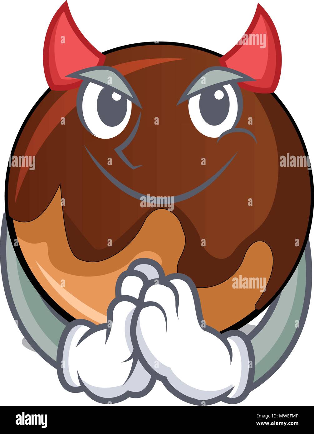 Devil chocolate donut mascot cartoon Stock Vector Image & Art - Alamy
