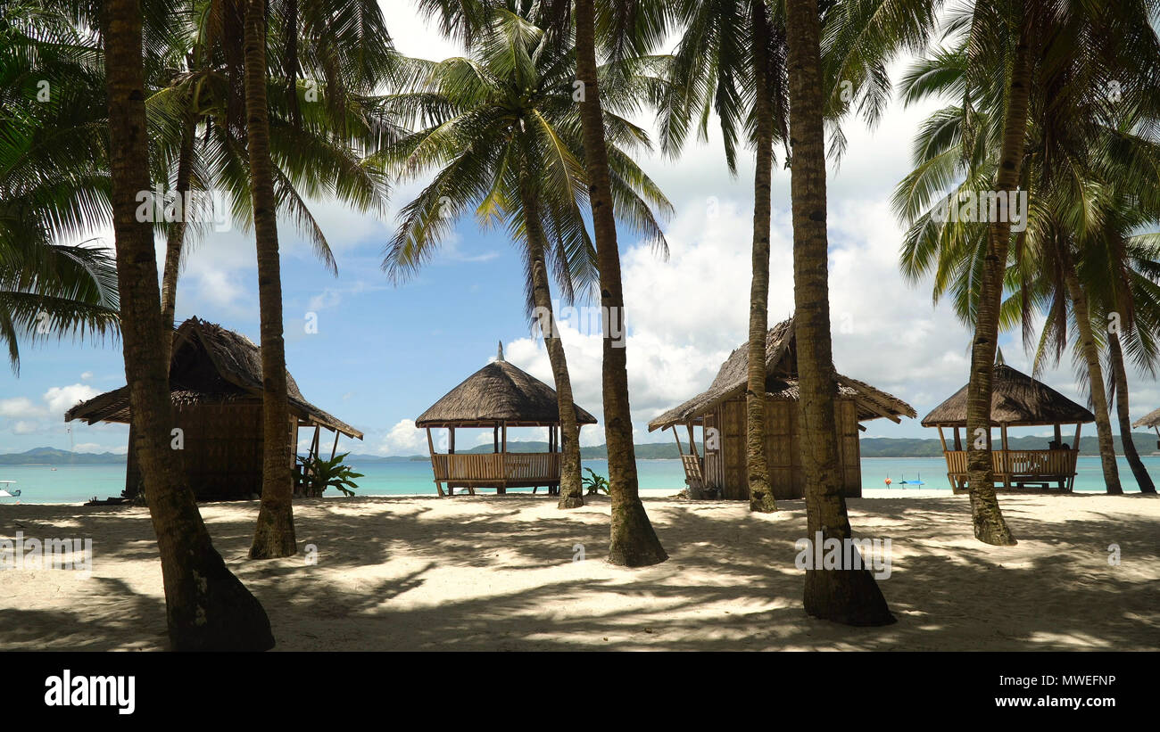 Beach with white sand with beach house on a tropical island Daco ...