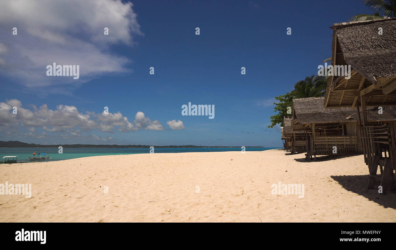 Beach with white sand with beach house on a tropical island Daco ...