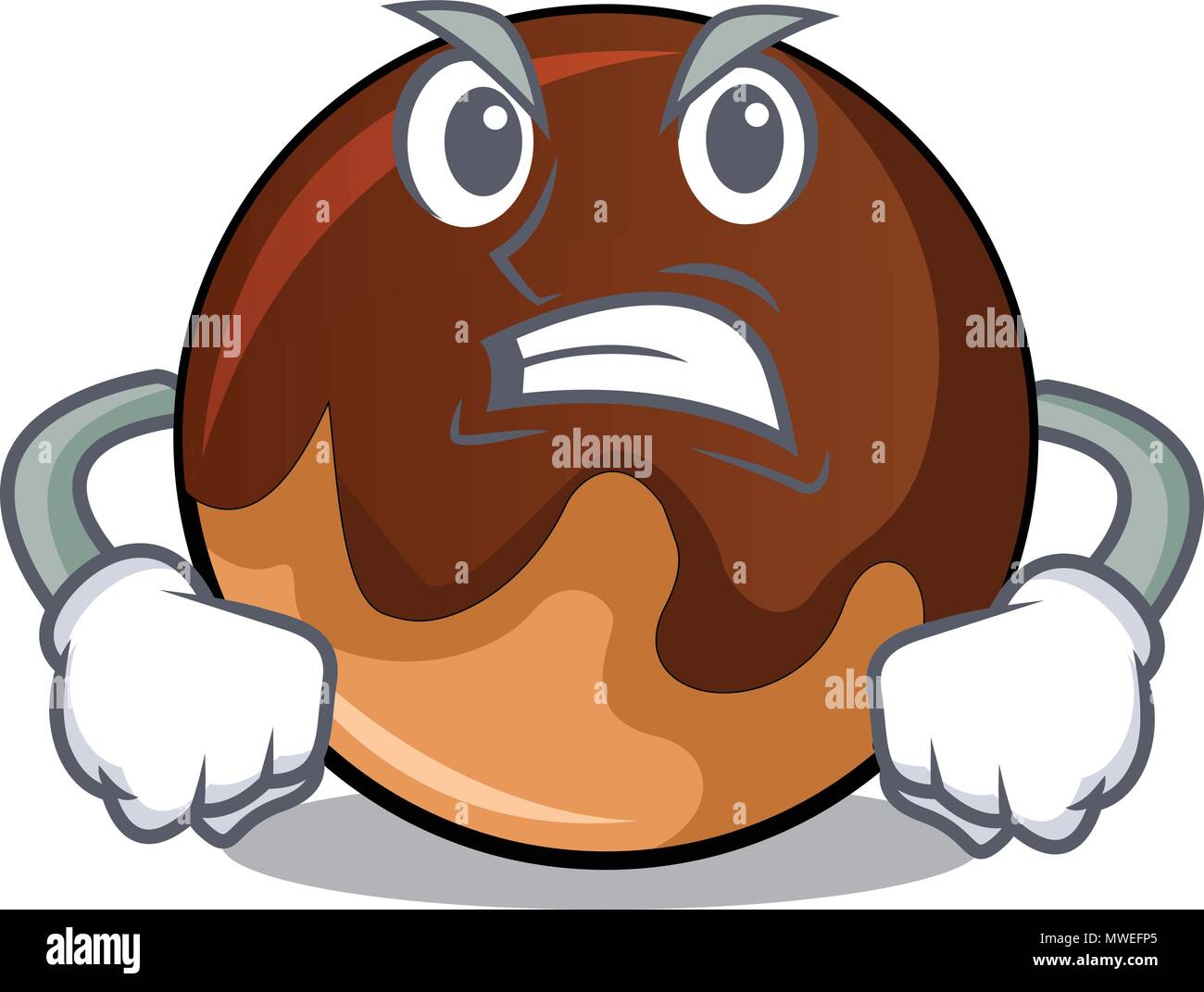 Angry chocolate donut mascot cartoon Stock Vector Image & Art - Alamy