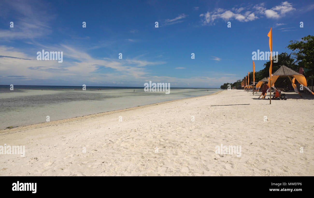 Tropical beach with white sand with beach house on a tropical island ...