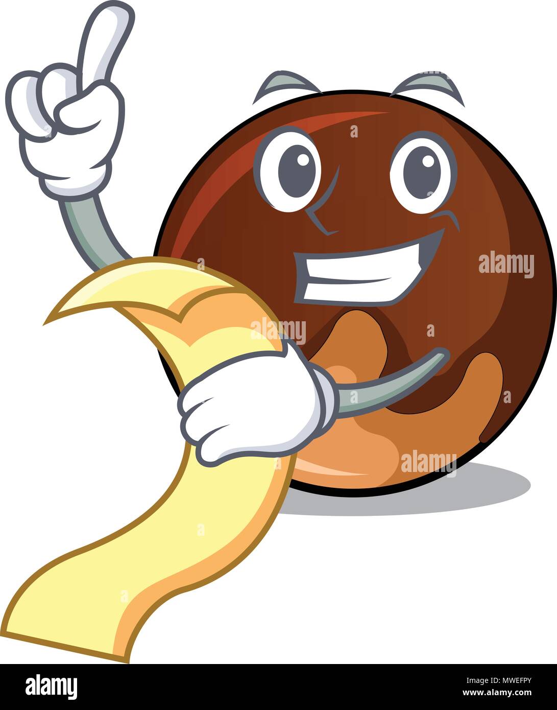With menu chocolate donut mascot cartoon Stock Vector Image & Art - Alamy