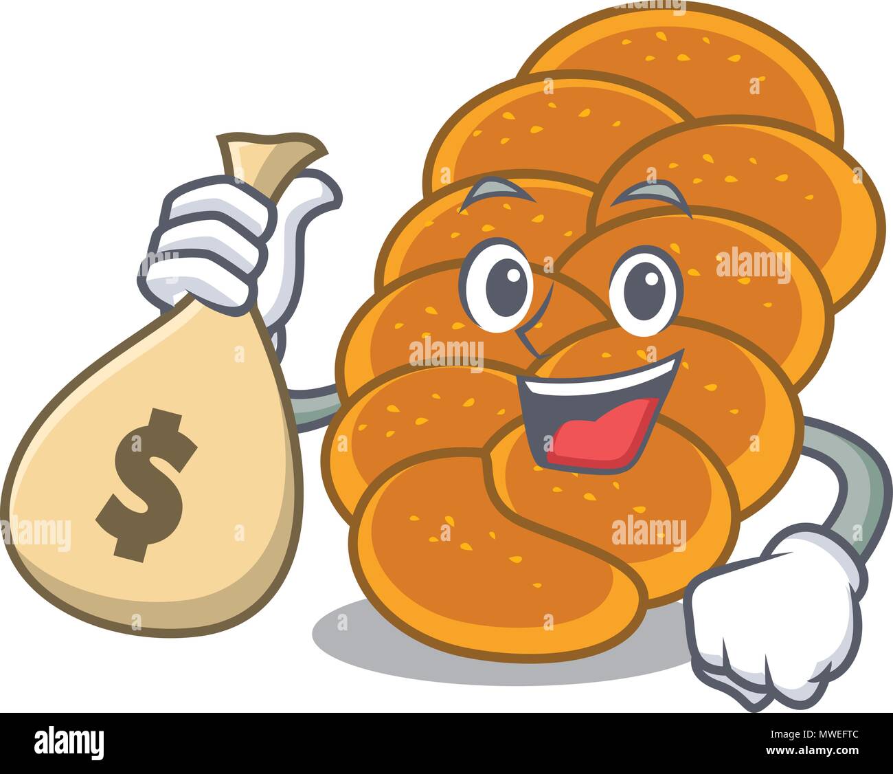 With money bag challah character cartoon style Stock Vector Image & Art ...