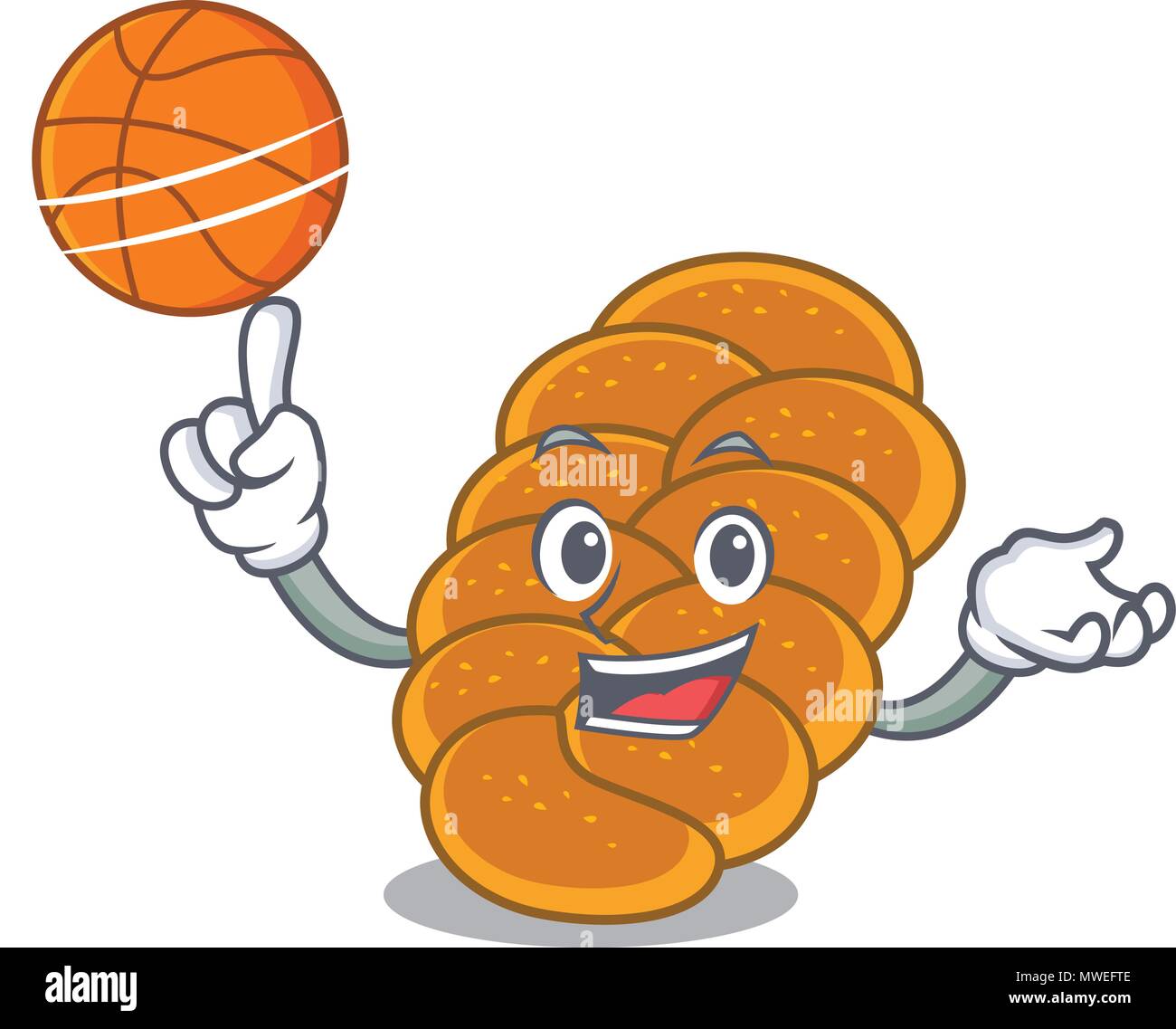 With basketball challah character cartoon style Stock Vector Image ...