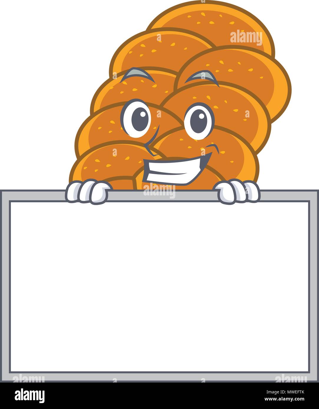Grinning with board challah character cartoon style Stock Vector Image ...