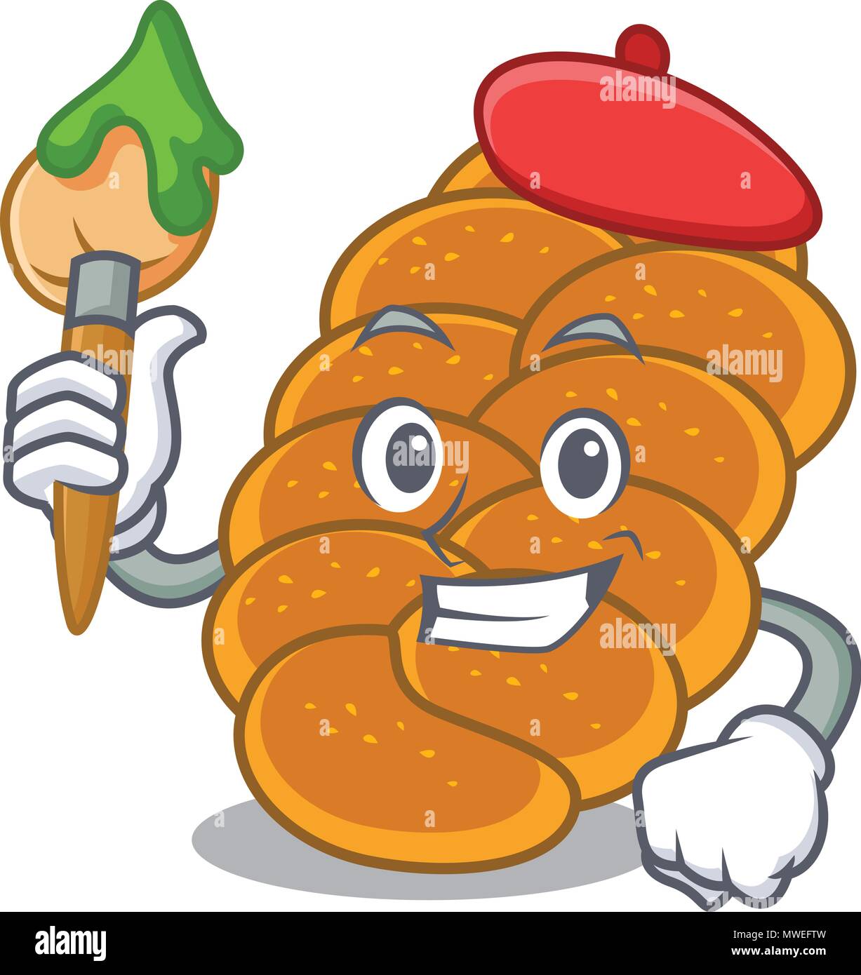 Artist challah character cartoon style Stock Vector Image & Art - Alamy