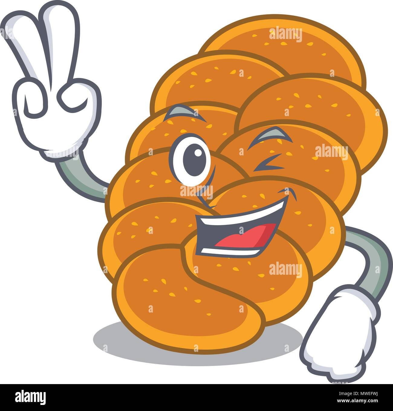 Two finger challah character cartoon style Stock Vector Image & Art - Alamy