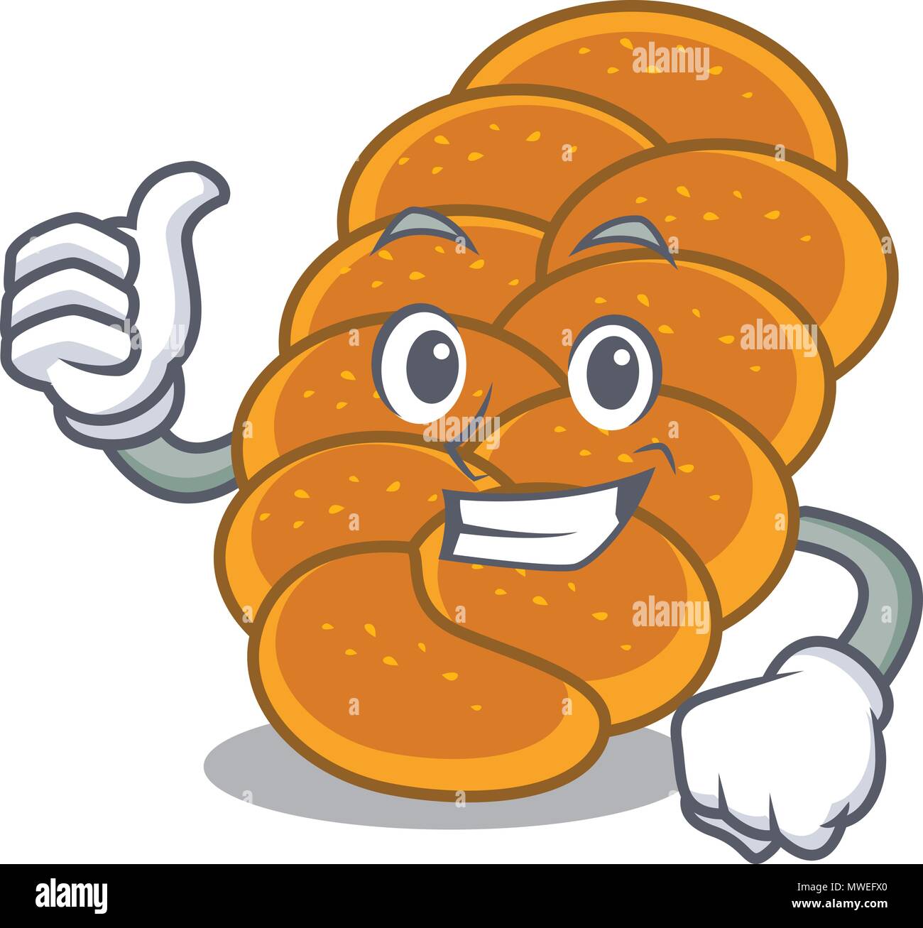 Thumbs up challah character cartoon style Stock Vector Image & Art - Alamy